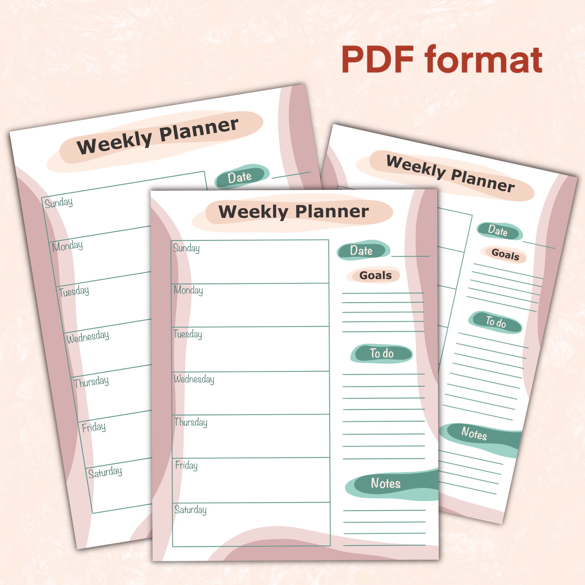 Weekly Planner, Printable Weekly Planner, Instant Download, - Inspire ...