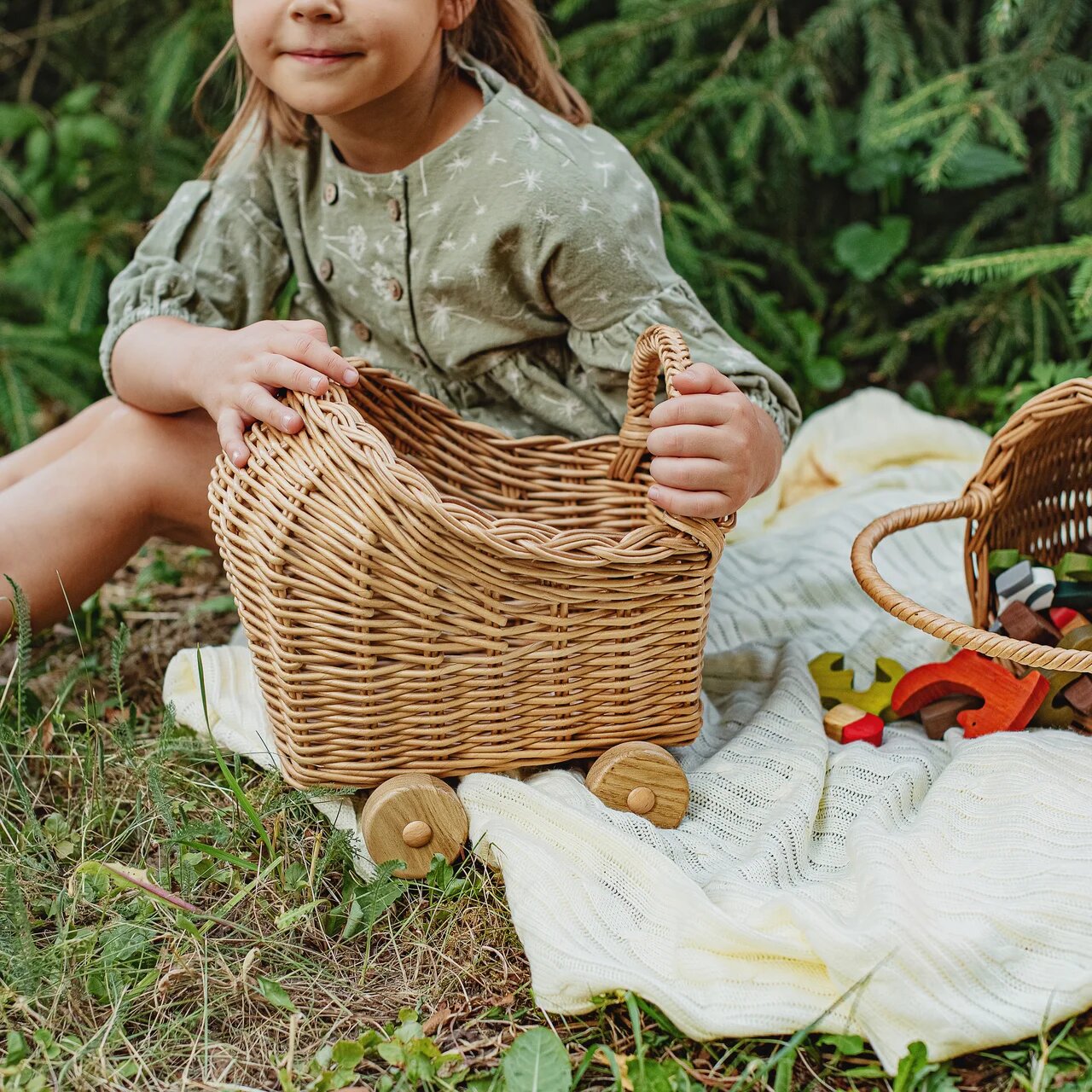Doll pram. Wicker doll pram. Stroller for girl. Wicker baby | Inspire ...