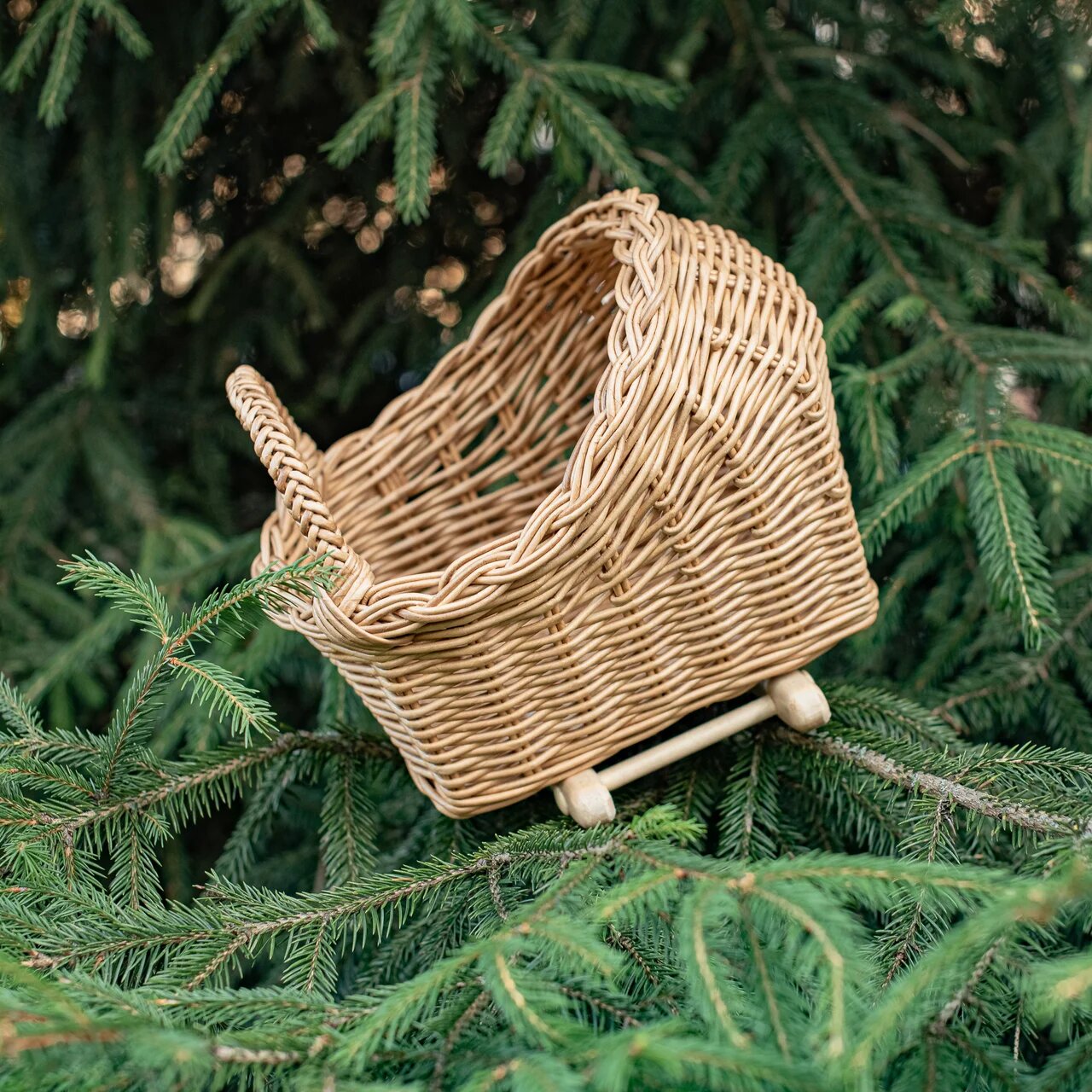 A cradle for a doll. Wicker doll pram. Stroller for girl. W | Inspire ...