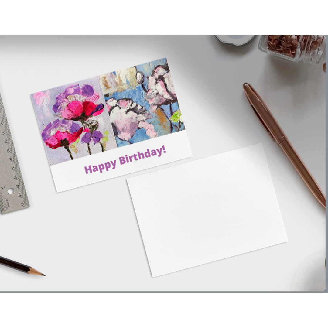 Printable Flower Card, Happy Birthday Card, Abstract Flower - Inspire ...