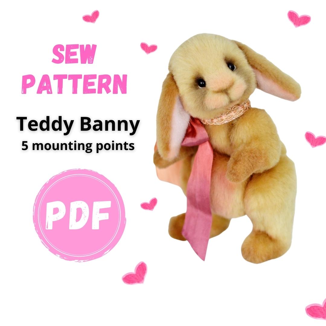 TEDDY RABBIT Pattern - Figure stuffed animal, Pattern PDF-Te - Inspire ...