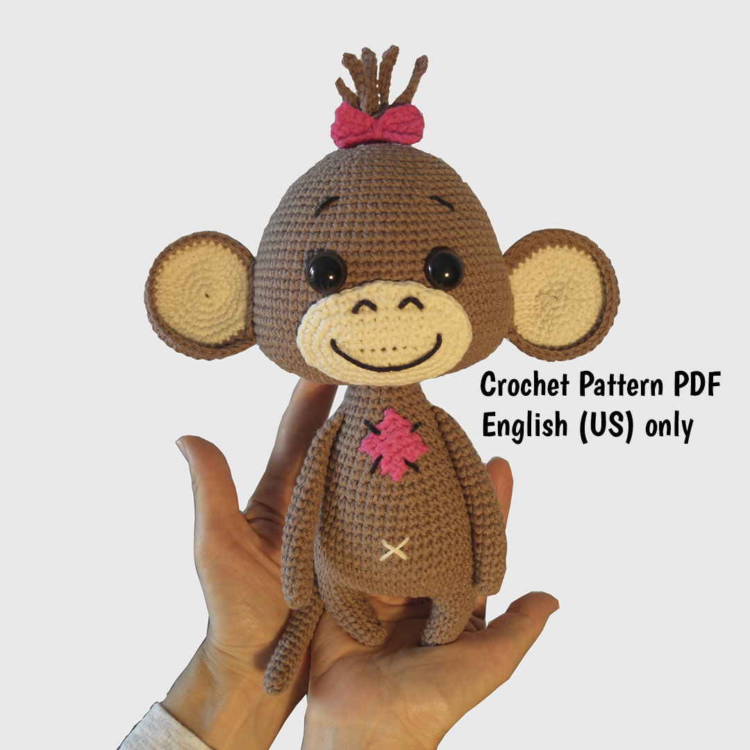 Monkey crochet pattern, crochet monkey, amigurumi, monkey pa | Inspire ...