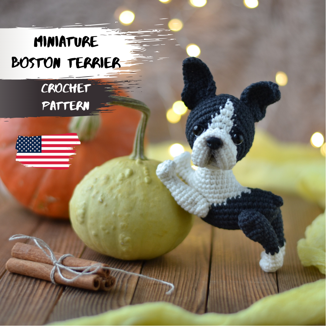 Mini Boston Terrier CROCHET PATTERN PDF, French bulldog amig | Inspire ...
