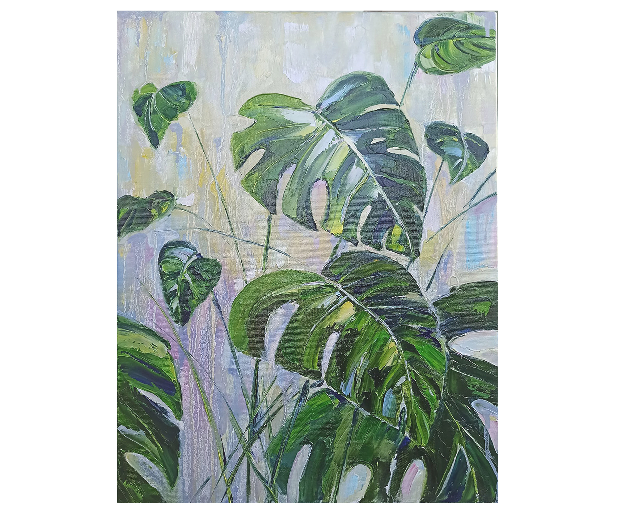 Monstera Oil Painting Original Art Leaves Wall Art Plant Art | Inspire ...