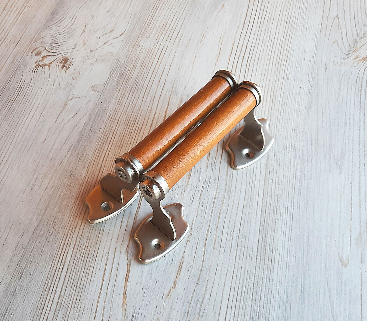 Soviet wooden retro door handles pair | Inspire Uplift