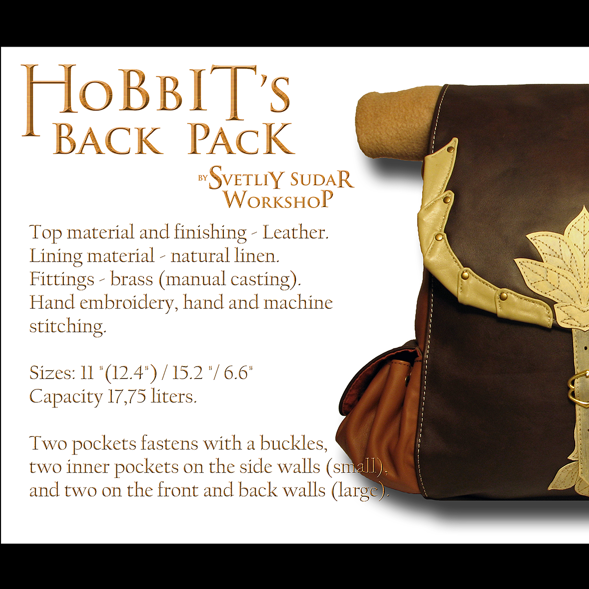 Leather Hobbit's Backpack (inspired Bilbo Baggins) / LOTR / - Inspire ...