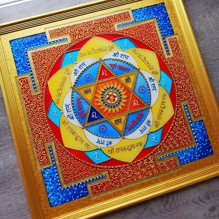 Sun Yantra Surya Mandala wall art Yoga decor Meditation art - Inspire ...