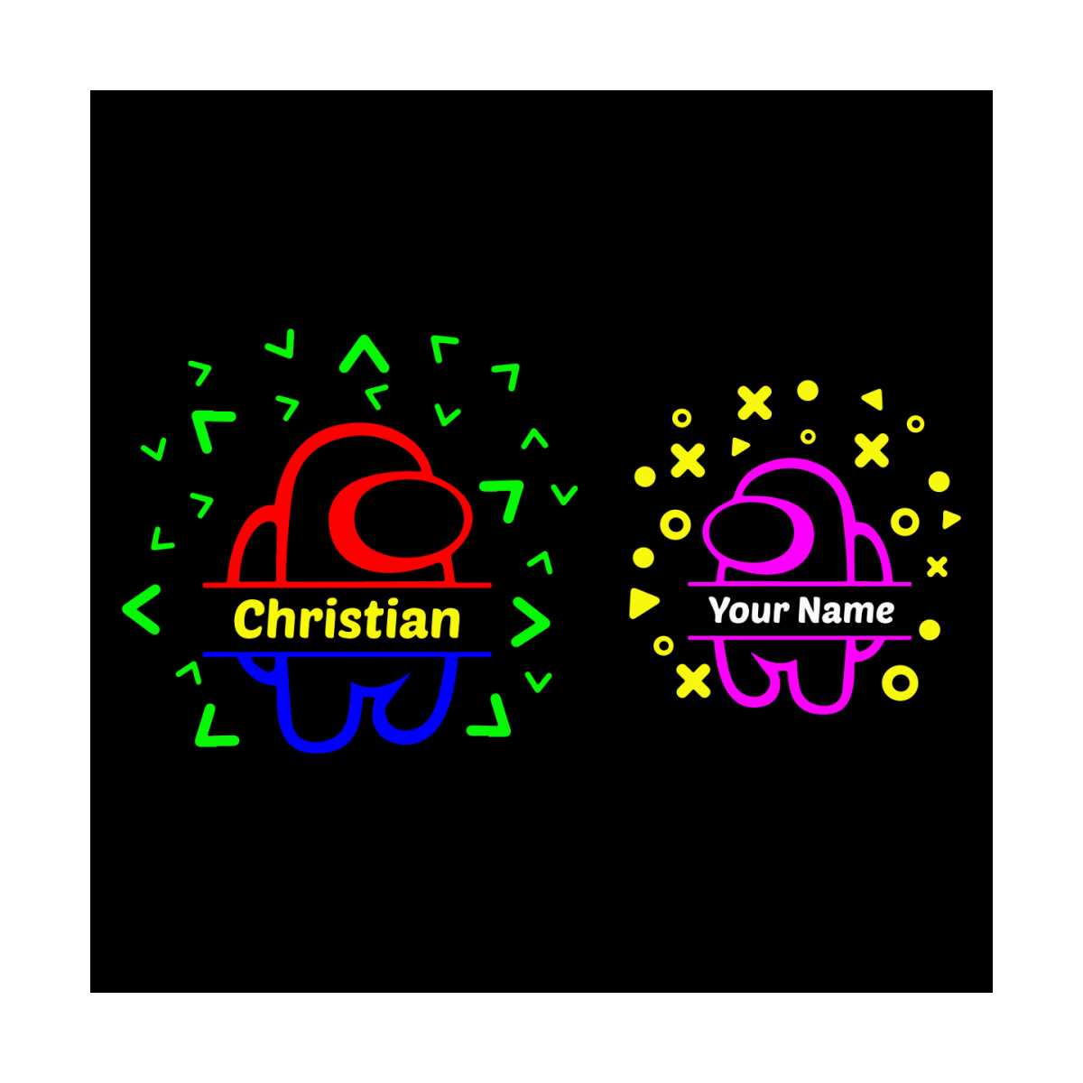 Among Us With Name Neon Light Svg, Among Us Svg, Impostor Sv - Inspire ...