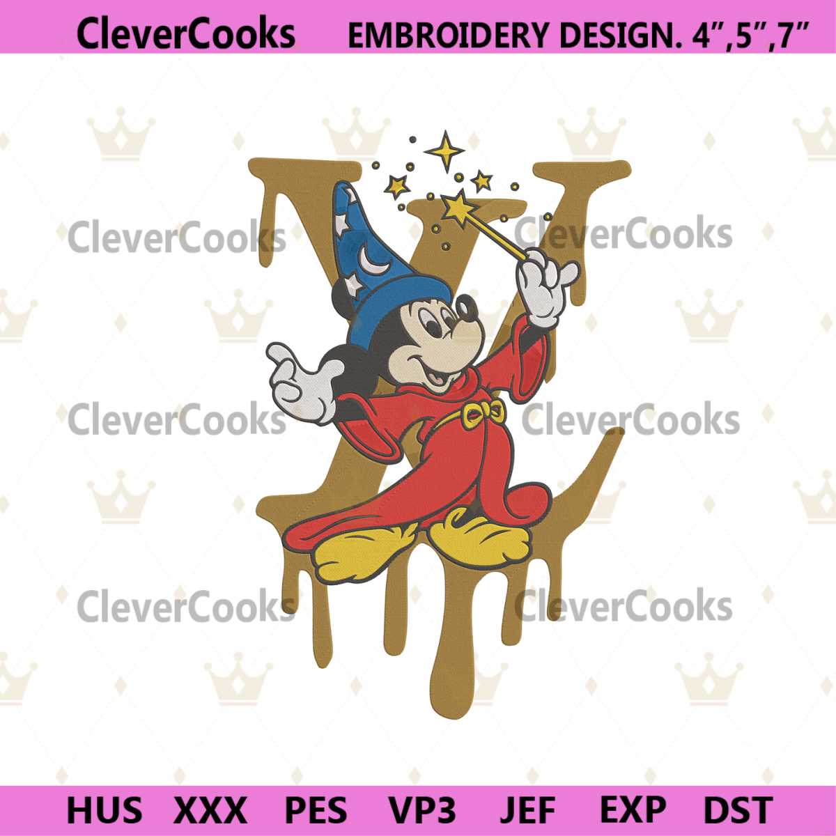 Magical Disney LV Dripping Embroidery Design Download File - Inspire Uplift