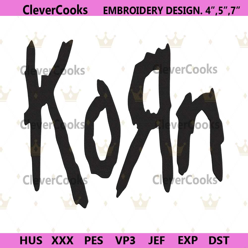 Korn Logo Rock Band Embroidery Design Download File | Inspire Uplift