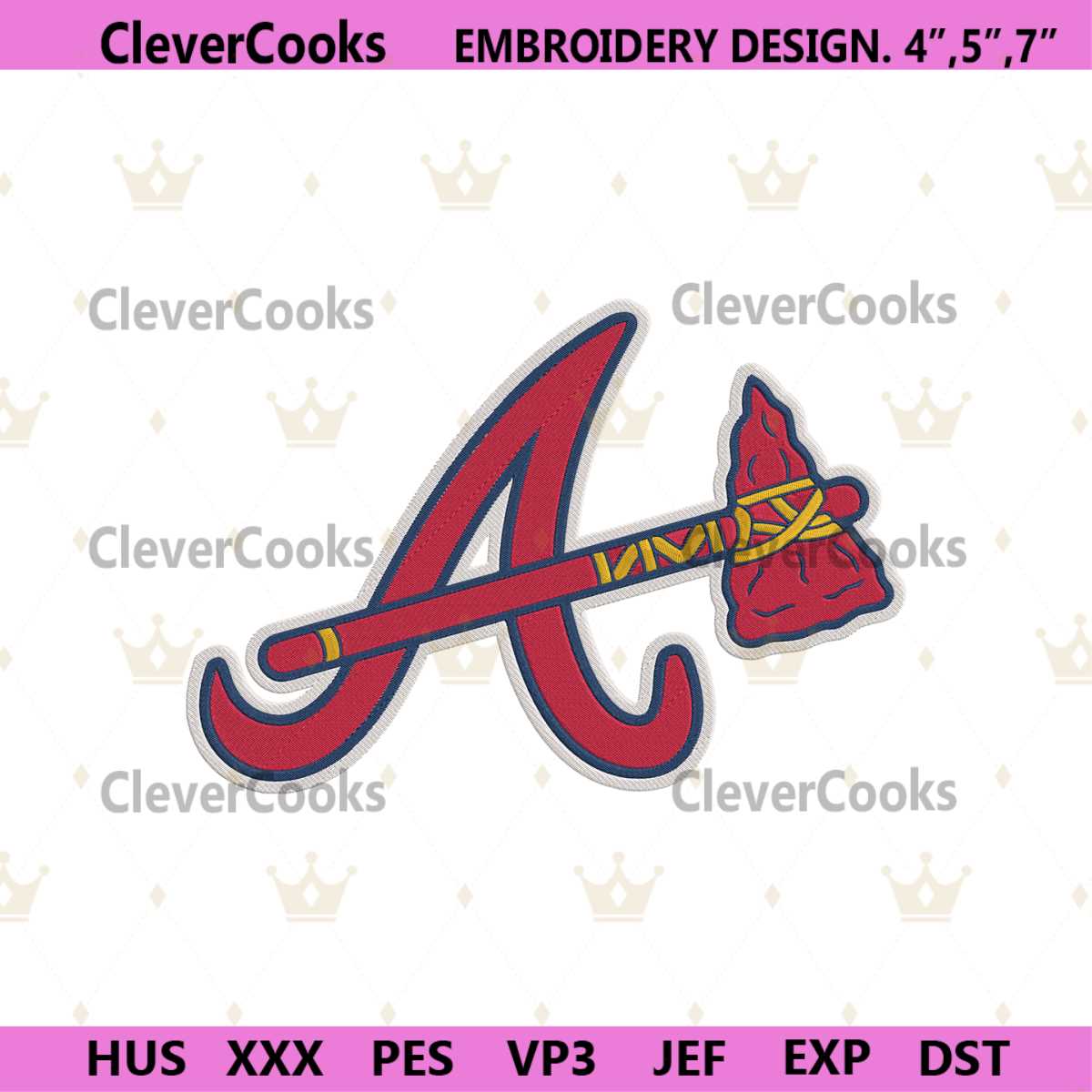 Atlanta Braves Letter A With Poleax Logo Machine Embroidery | Inspire ...