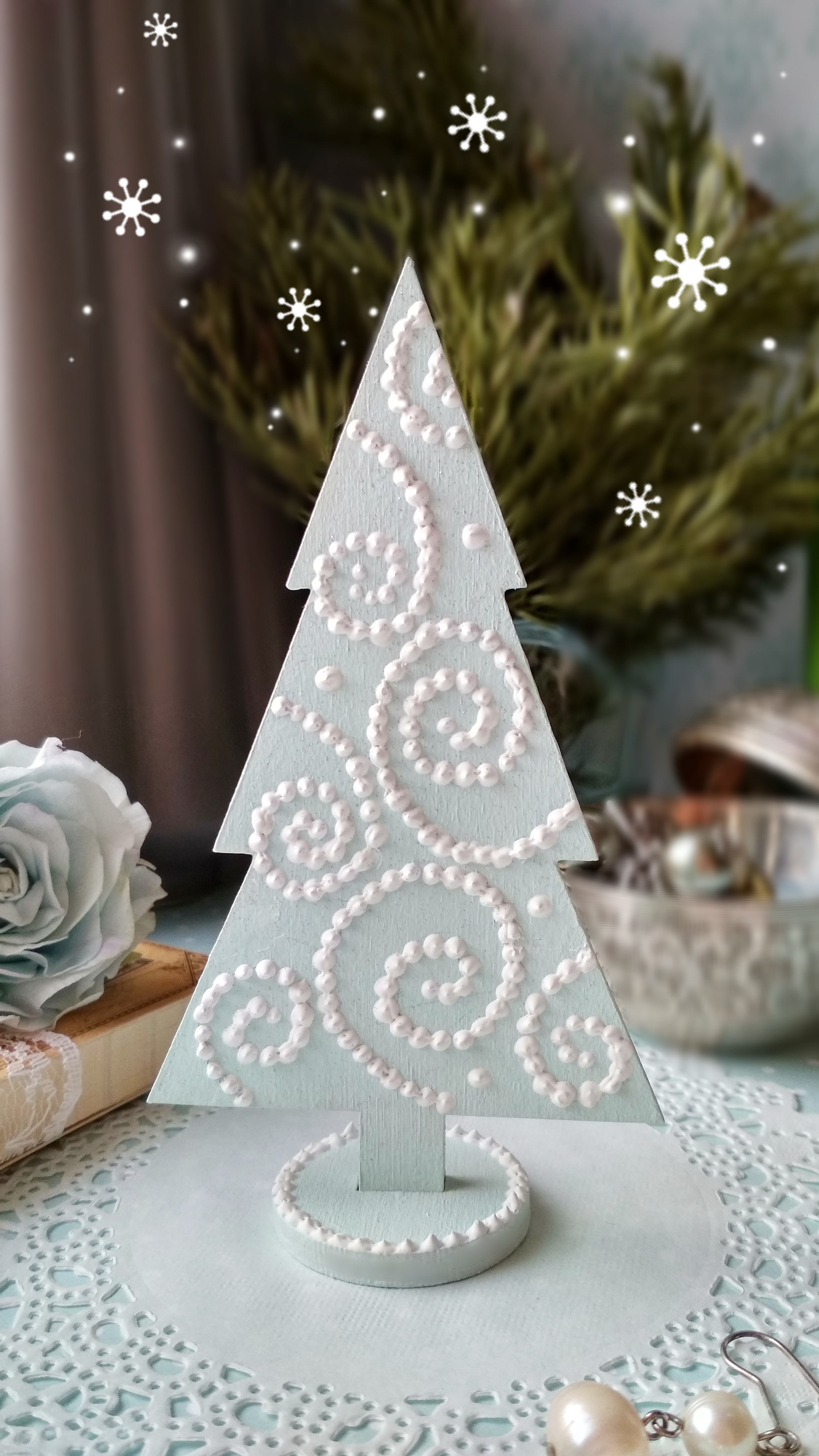 Mini christmas tree blue Small Christmas tree gift Tabletop - Inspire ...