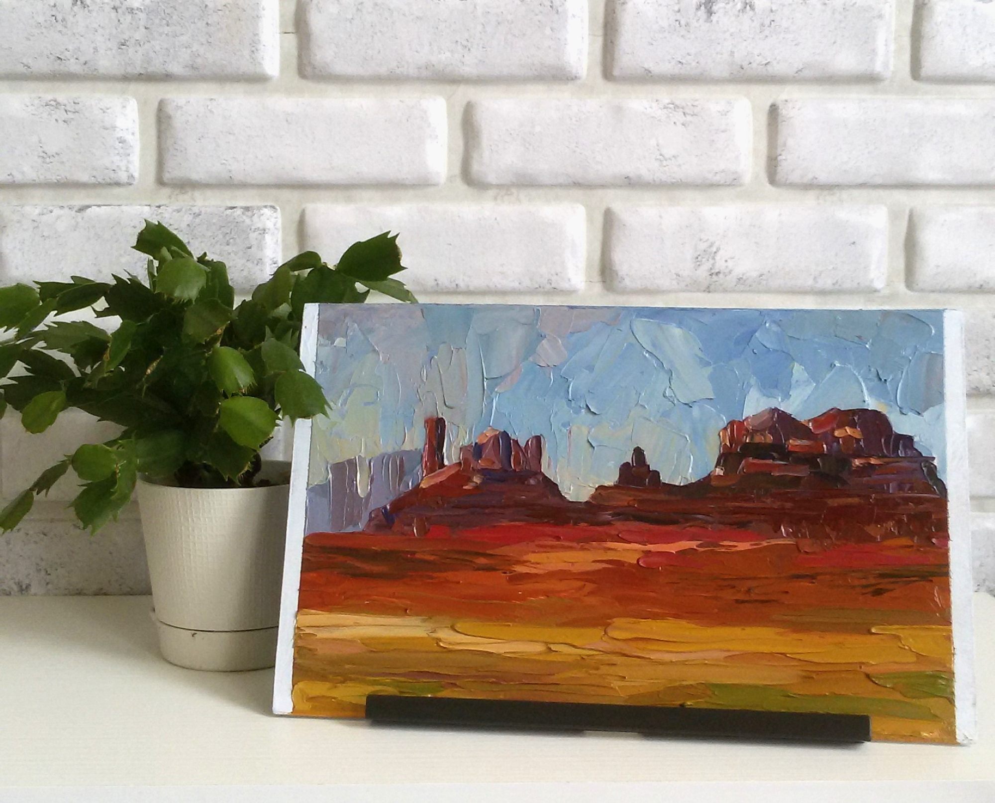 Red Mountain Painting Original Utah National Park Artwork La - Inspire ...