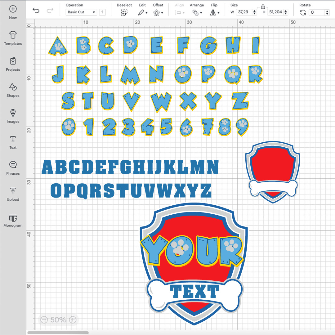 Layered Paw Patrol Alphabet SVG - Inspire Uplift