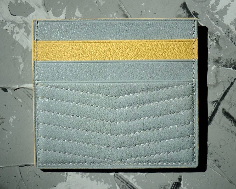 Two-tone premium goat leather cardholder, luxury wallet. | Inspire Uplift