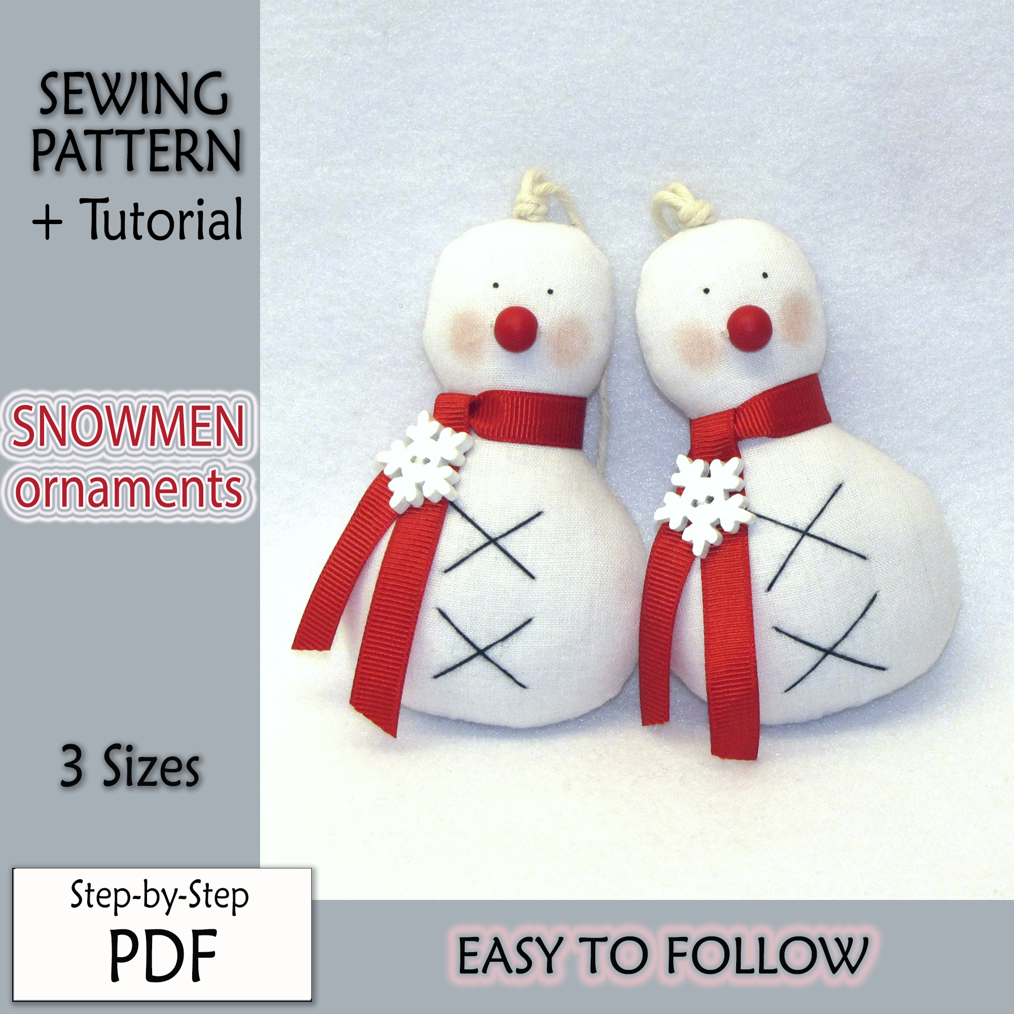Sewing Pattern, Christmas Snowman PDF Pattern, Clot Stuffed - Inspire ...