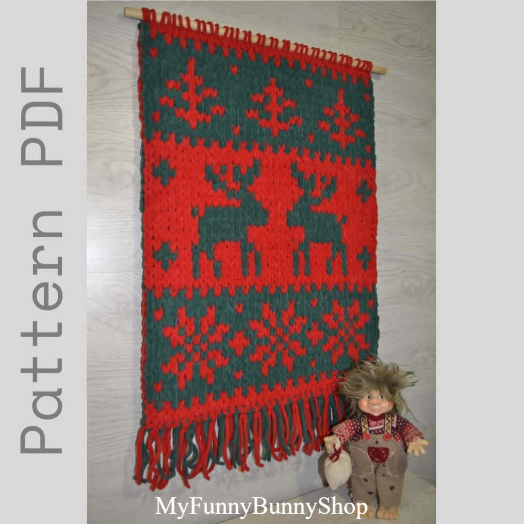Loop yarn Christmas wall hanging pattern PDF instant downloa | Inspire ...