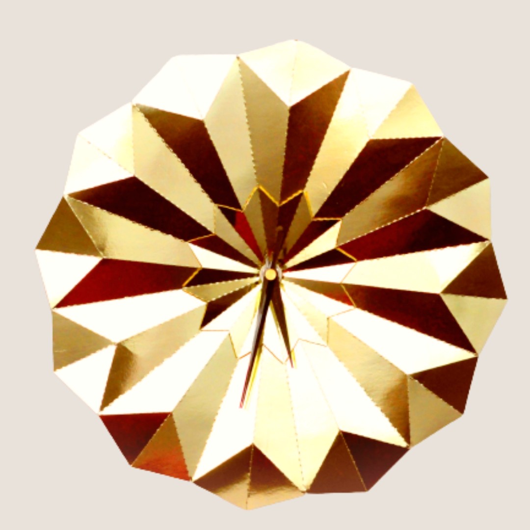 Gold wall clock. Origami wall clock. Paper wall clock. Moder | Inspire ...