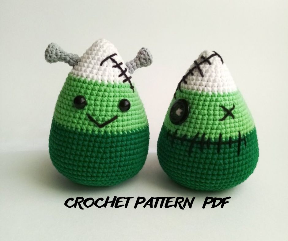 Candy corn Frankenstein and Zombie, halloween decor, Crochet | Inspire ...