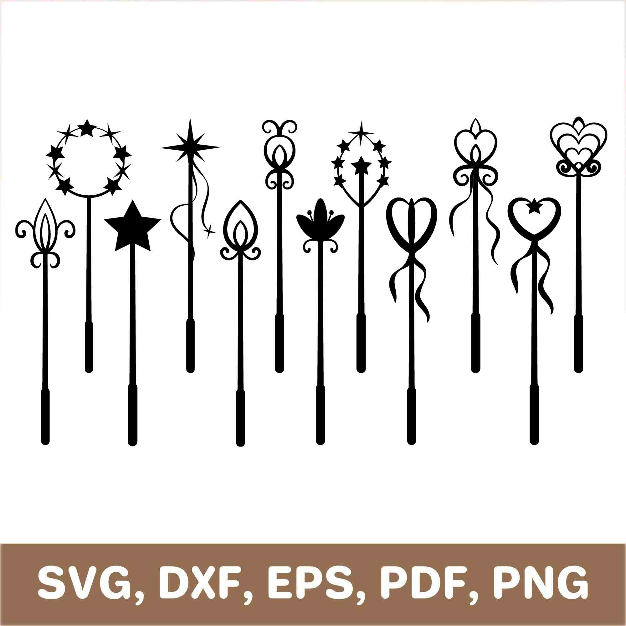 Magic wand svg, wands svg, magic wand dxf, wands dxf, magic | Inspire ...