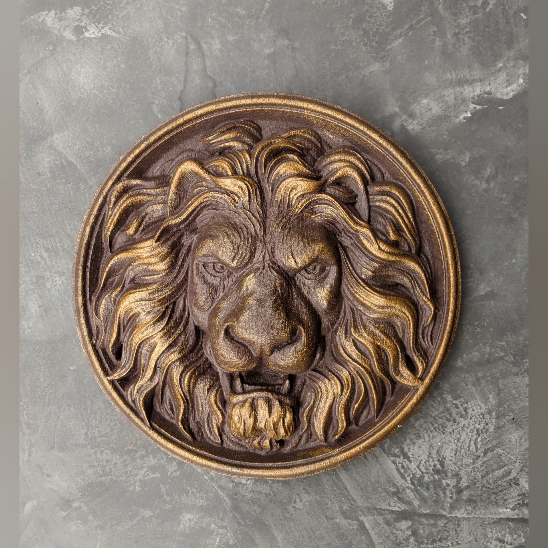 Lion head wall decor Wall hanging plaque lion head Wall sc - Inspire Uplift