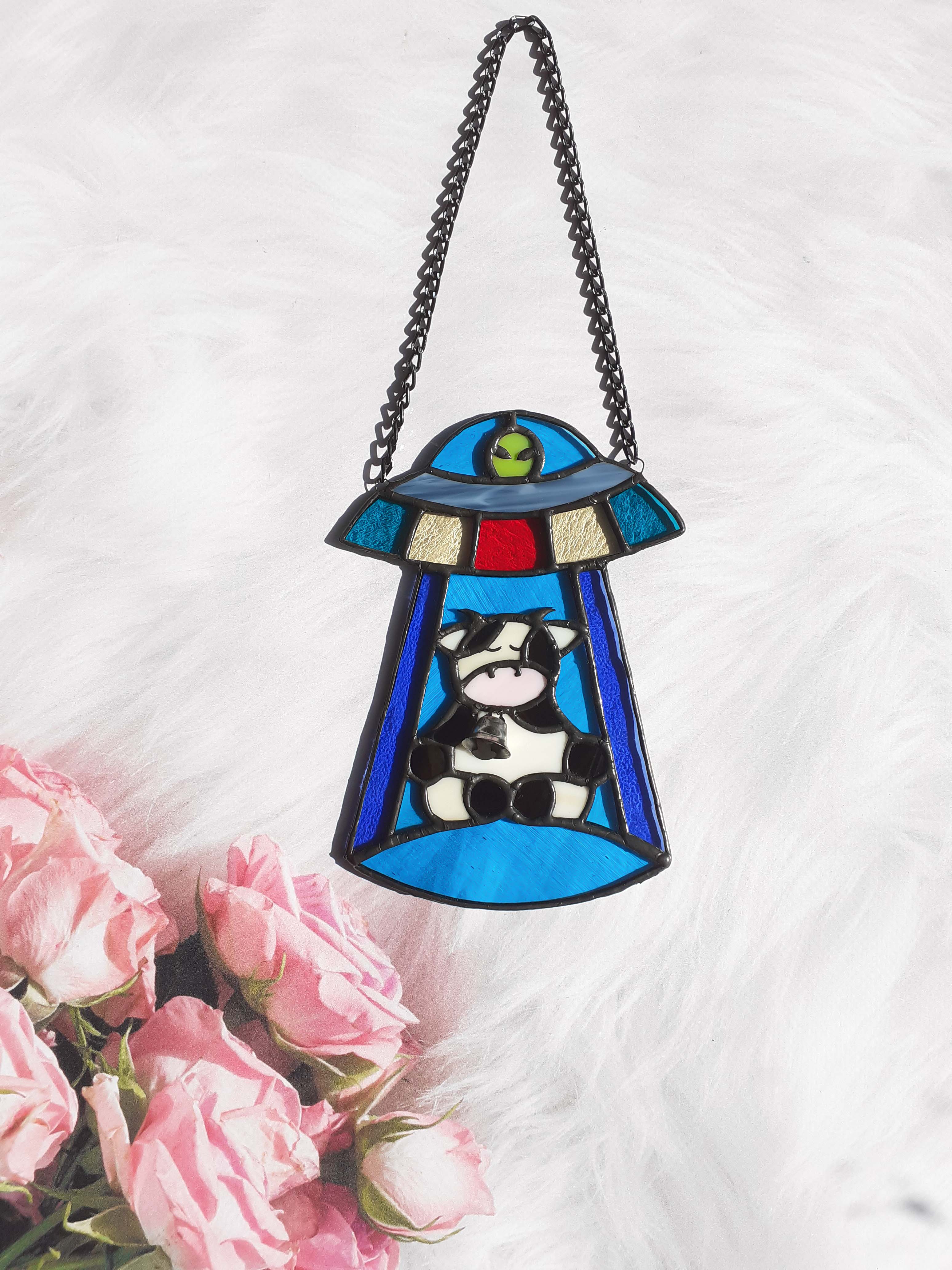 UFO Stained Glass, Stained Glass Window Hangings, Ufo Suncat - Inspire ...