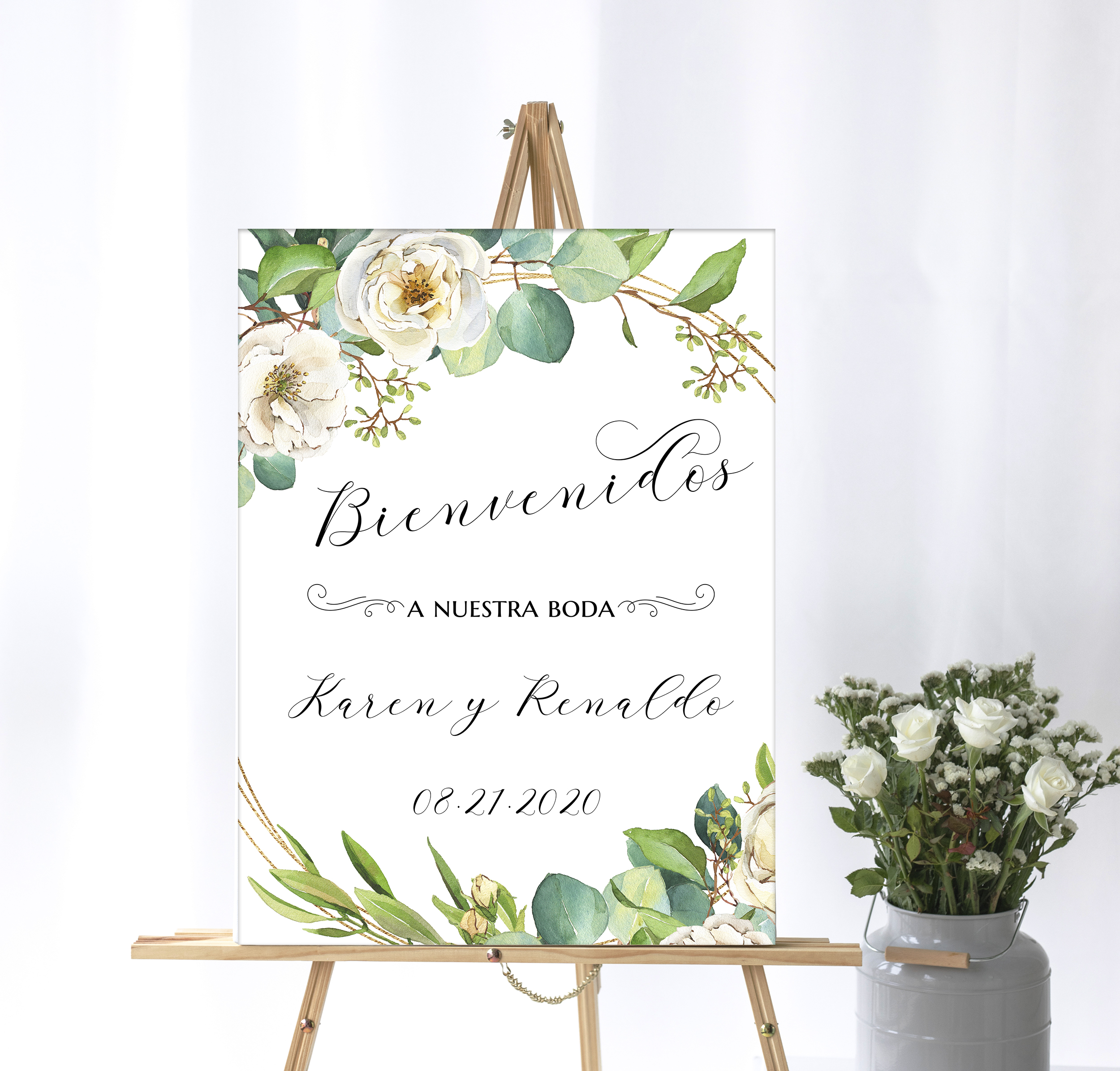Spanish White Floral Wedding Bundle Printable Pack de Boda S - Inspire ...