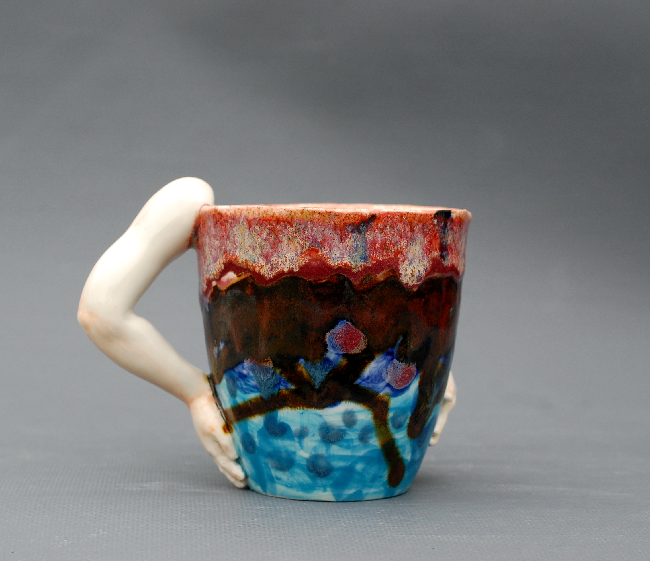 Ceramic art mug Horror Mug Surprise mug Hands sculpture Hand - Inspire ...