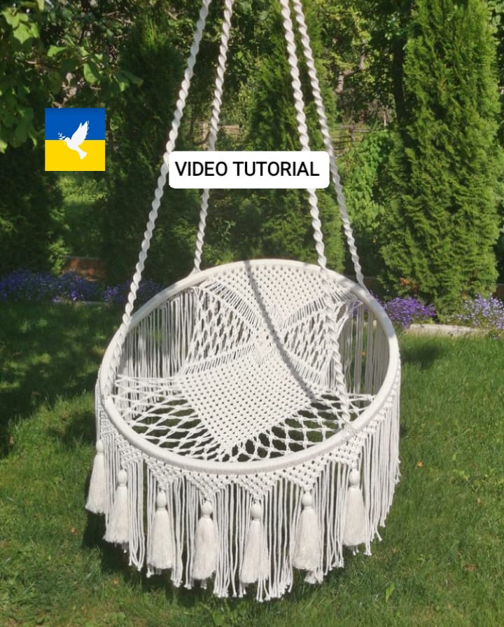 Pattern VIDEO tutorial BOHO Macrame Hanging Chair DIY Step-b - Inspire Uplift