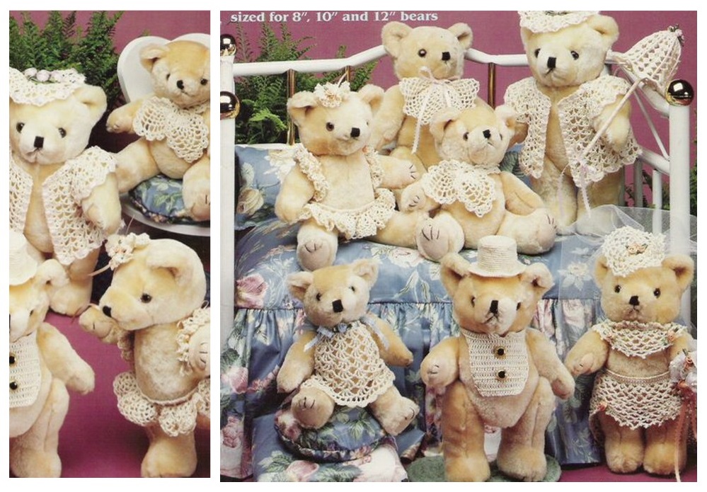 Digital | Vintage Crochet Pattern Teddy Bear Wardrobe | Ward | Inspire ...