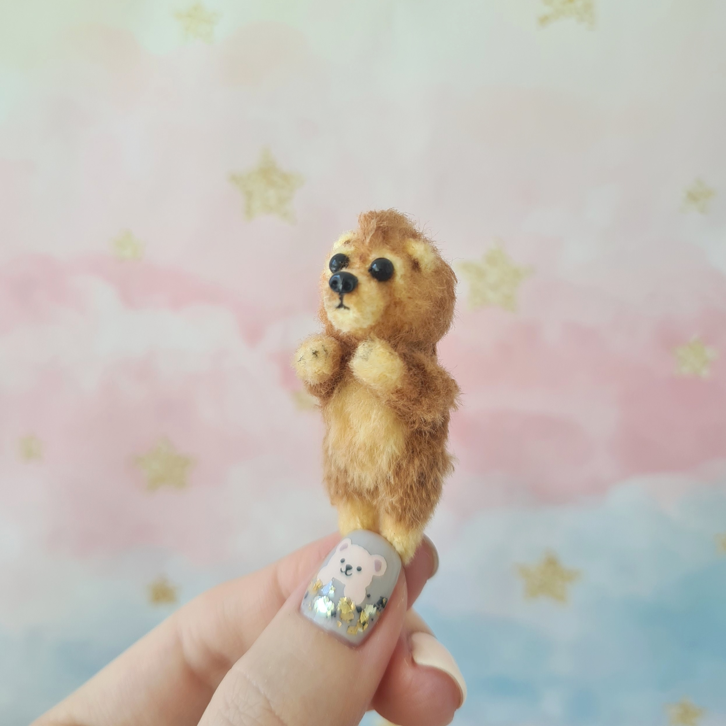 Mini Micro Teddy Bear. Pet For Blythe. Collectible Toy. - Inspire Uplift