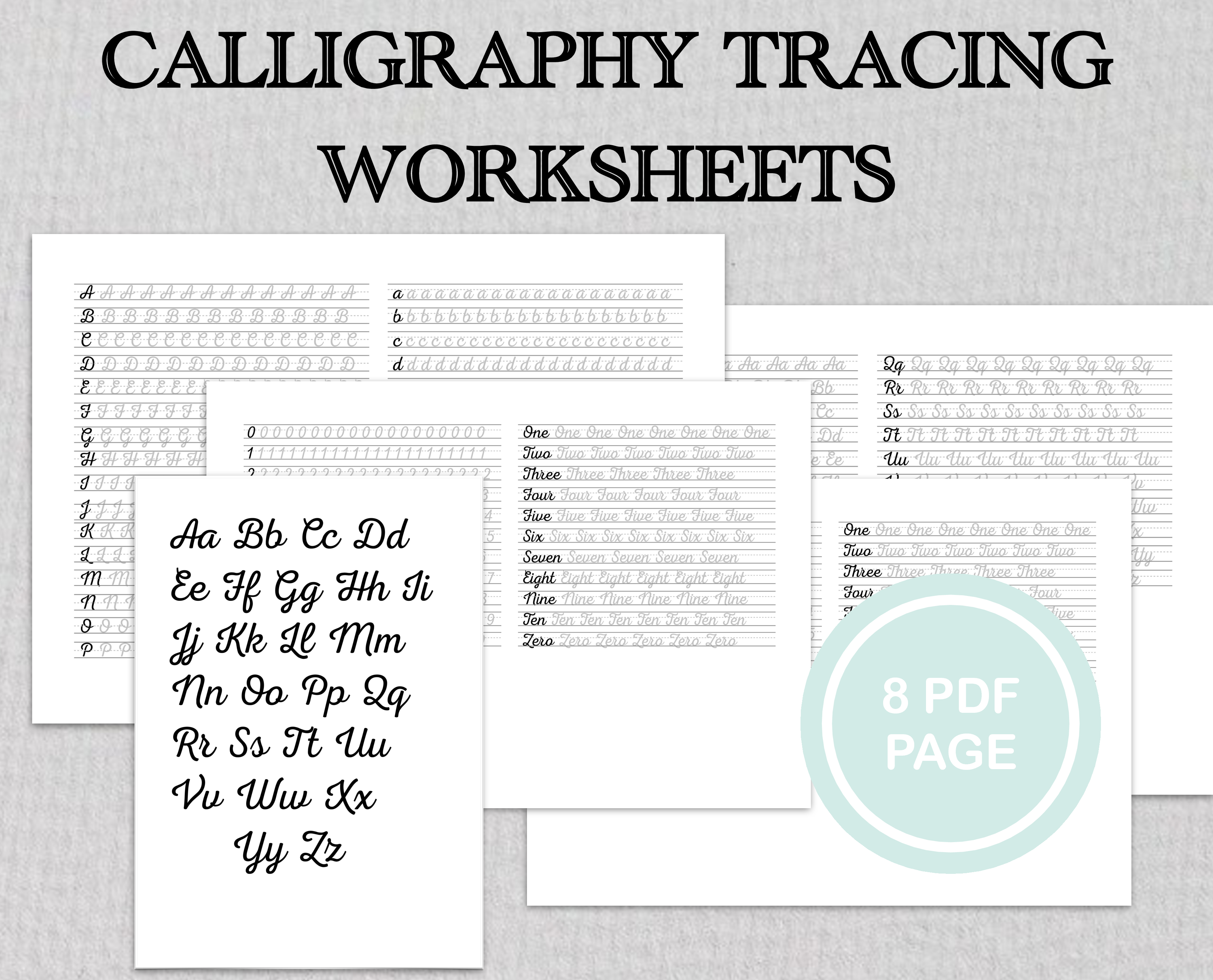 Calligraphy Tracing Worksheets, Calligraphy practice sheets | Inspire ...