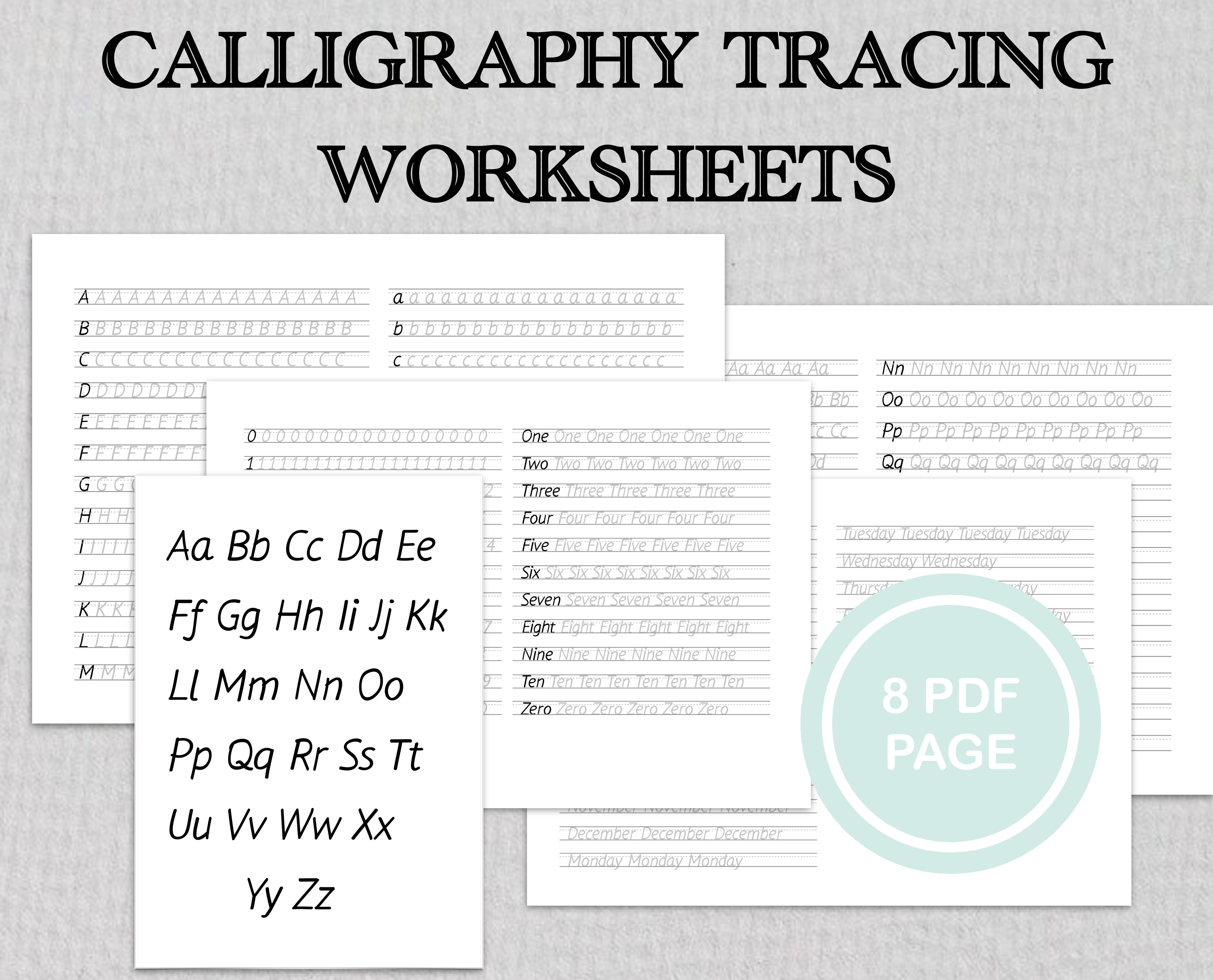 Simple Font Alphabet Tracking, Lettering practice worksheets | Inspire ...