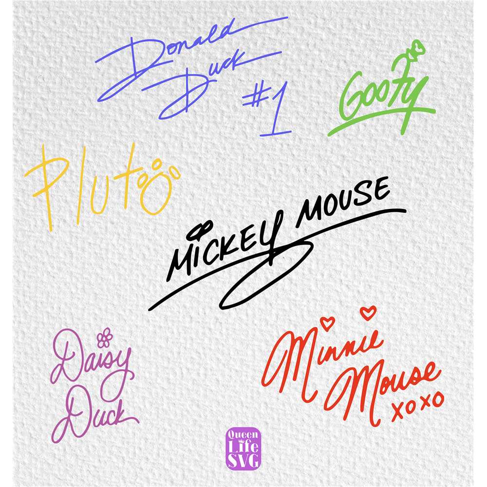 Mouse Friends Character Autograph Svg, Character Signatures | Inspire ...