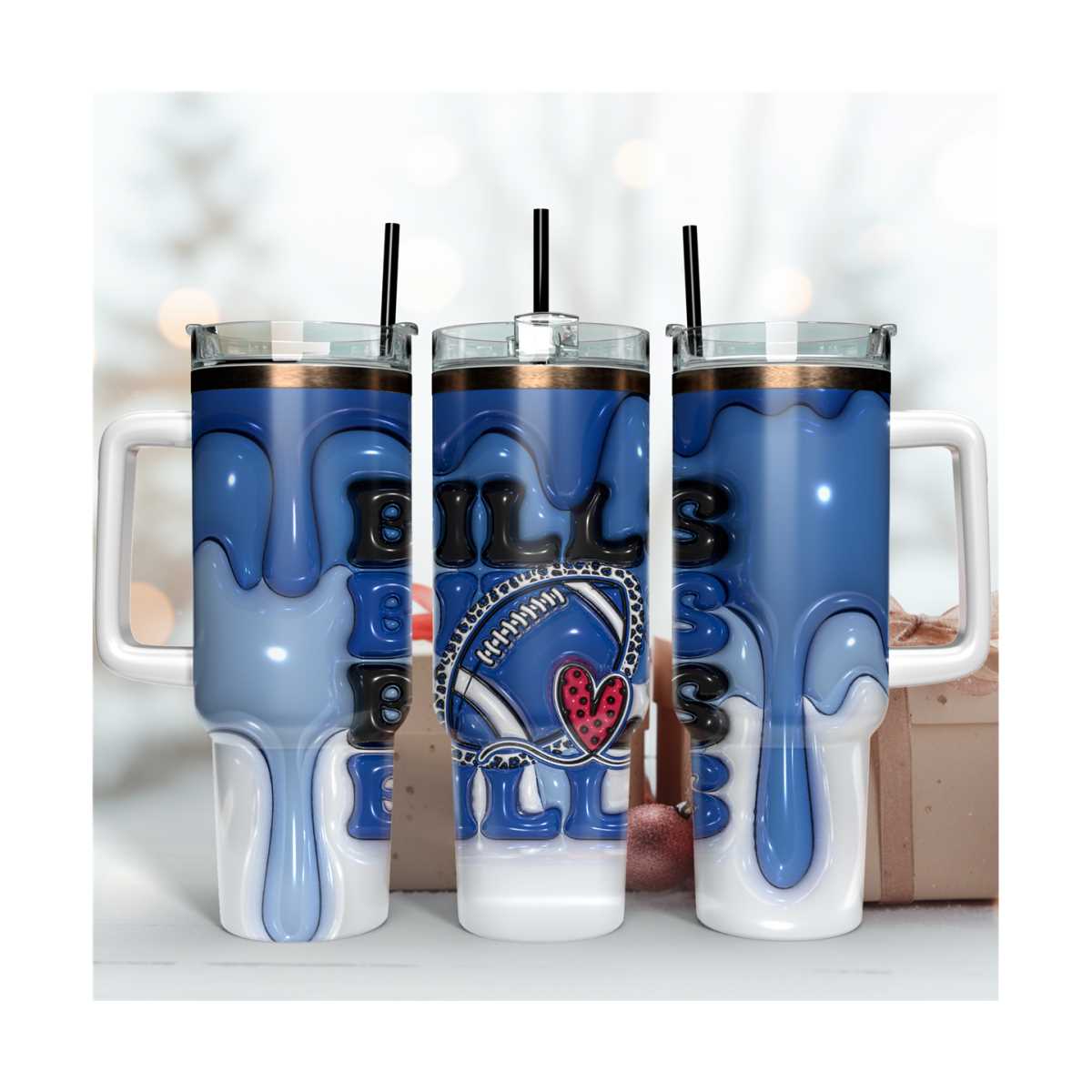 Buffalo Bills Inflated Puff Skinny Tumbler 40Oz, Football Tu | Inspire ...
