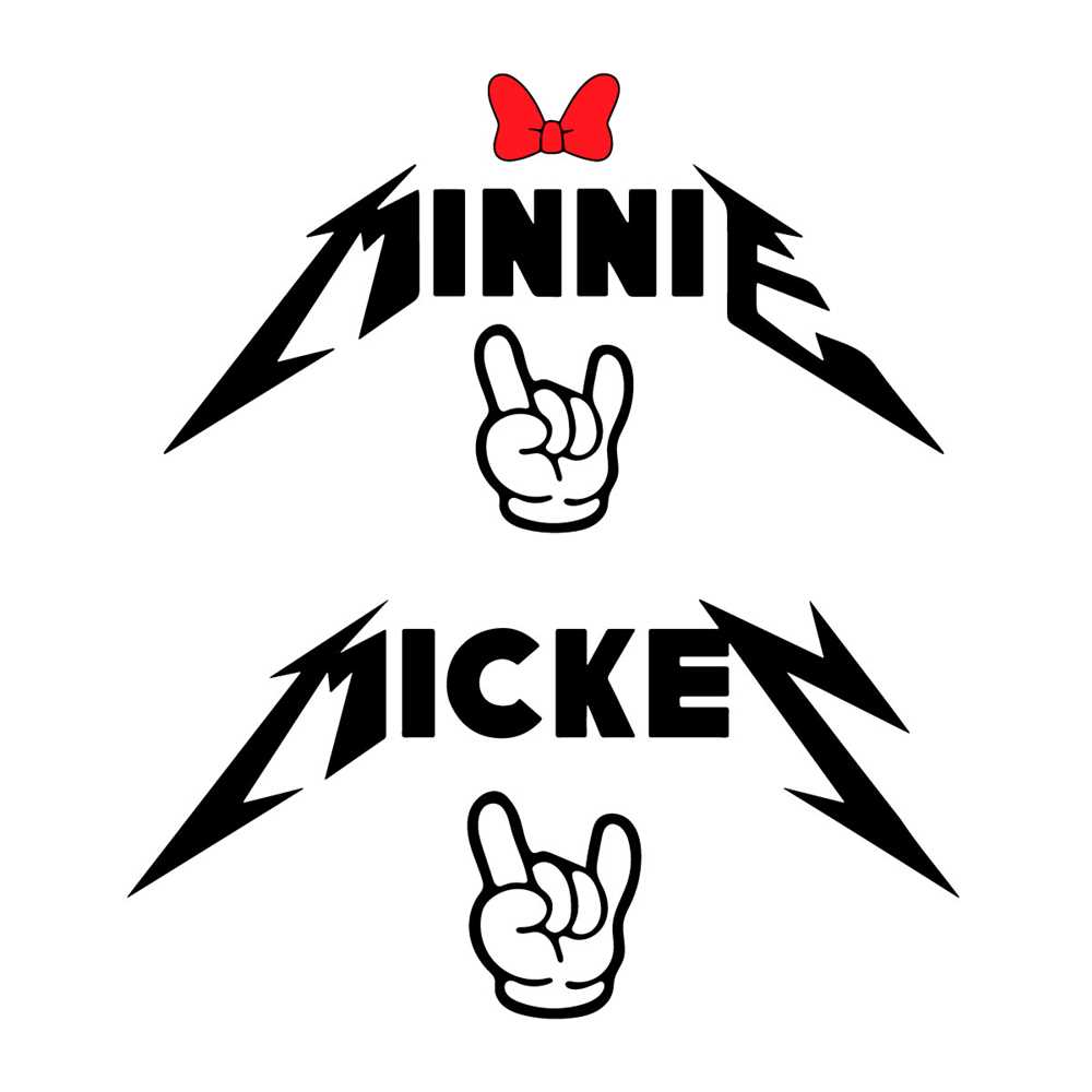 Rock And Roll Mickey Mouse Minnie Mouse Metallica Svg - Inspire Uplift