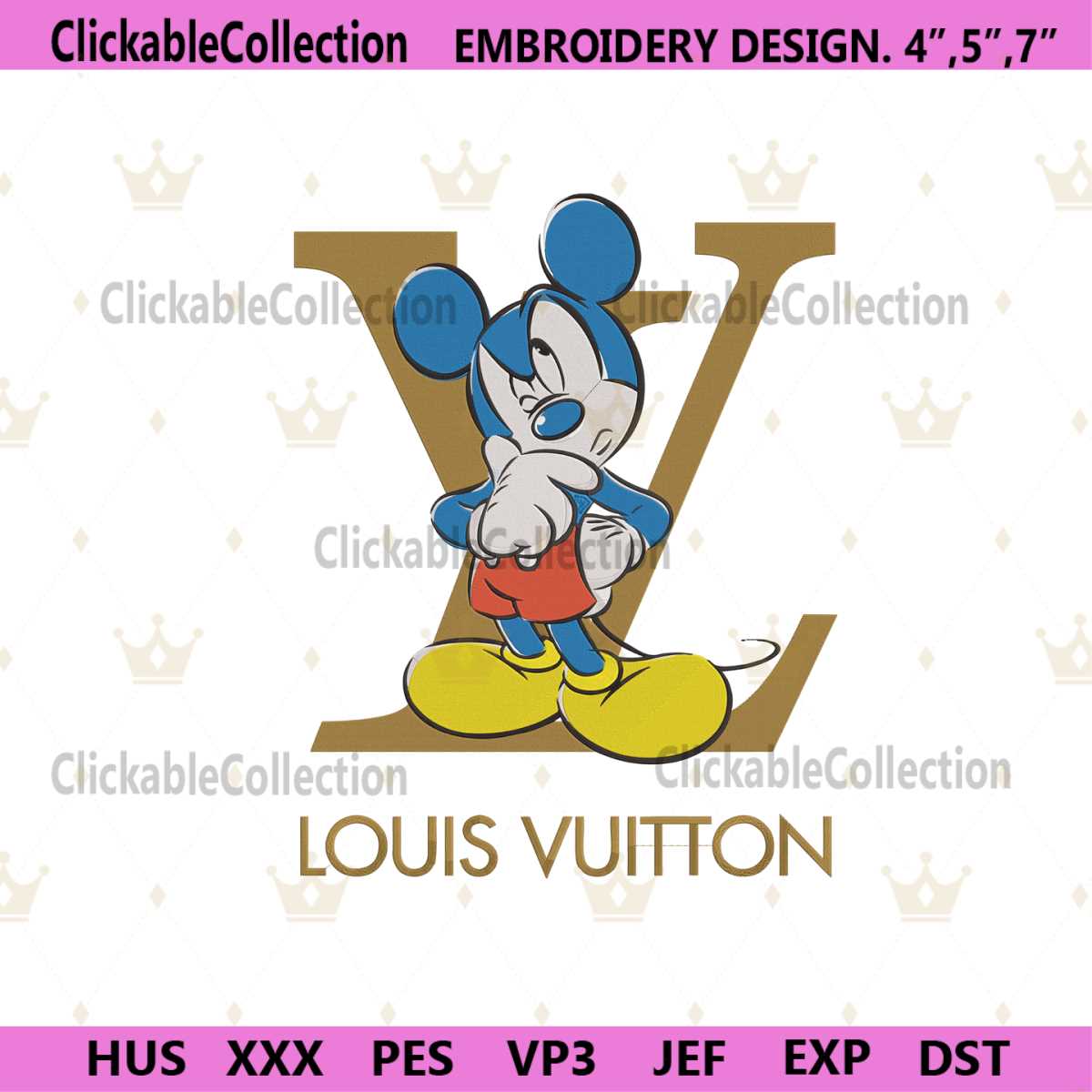 Louis Vuitton Mickey Mouse Embroidery Design Files | Inspire Uplift