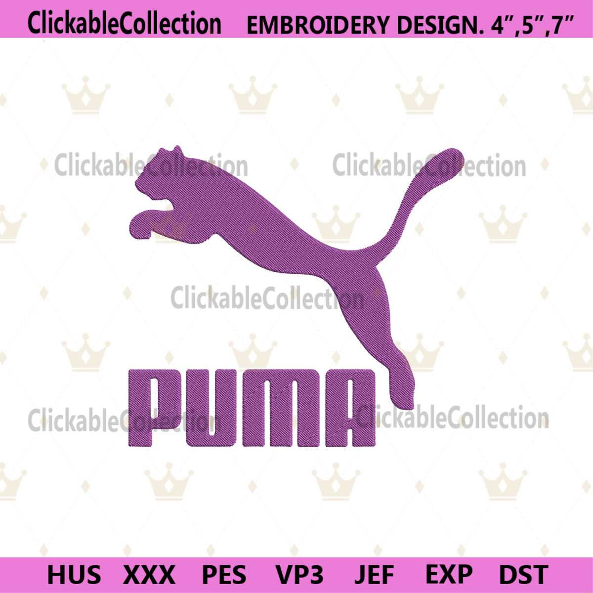 Purple Puma Logo Embroidery Brand Design Download | Inspire Uplift