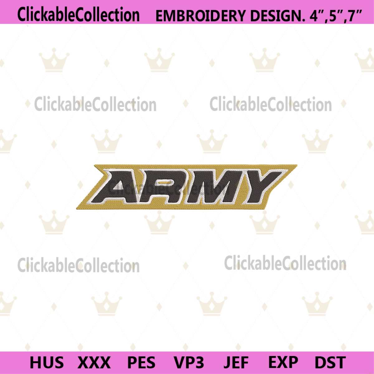 NCAA Army Wordmark Logo Machine Embroidery, Army Black Night | Inspire ...