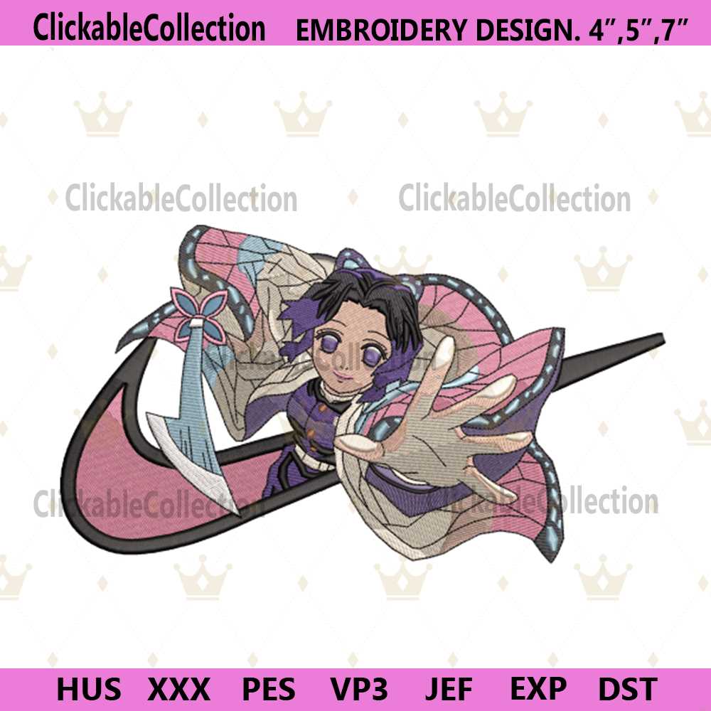 Nike x Shinobu Logo Embroidery Design Anime Demon Slayer | Inspire Uplift