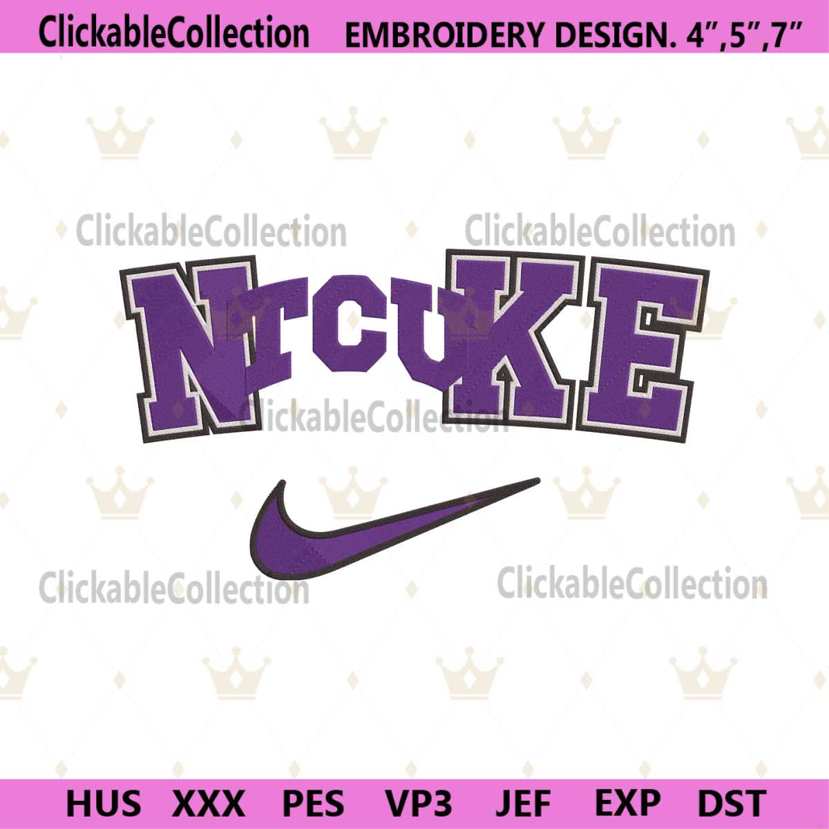 TCU Horned Frogs Nike Logo Embroidery Design Download File | Inspire Uplift