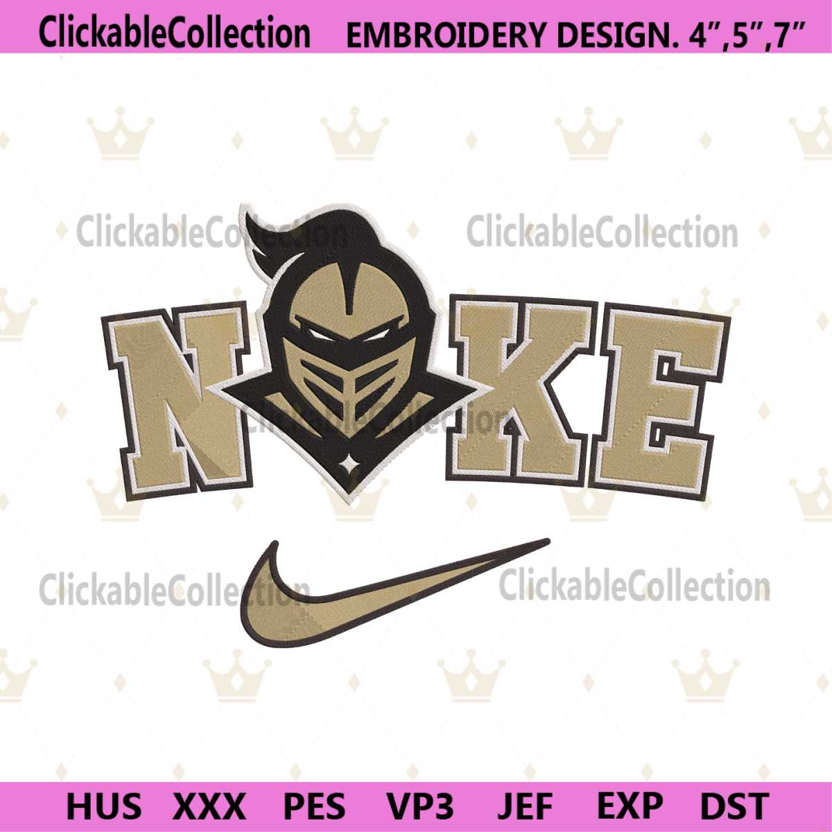 UCF Knights Nike Logo Embroidery Design Download File | Inspire Uplift