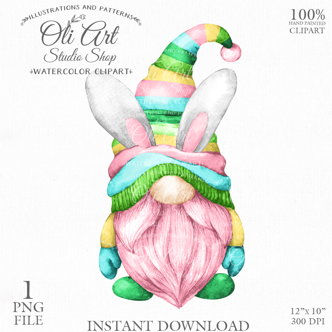 Easter Gnomes Clip Art. Bunny Ears Clip Art. Cute Characters - Inspire ...