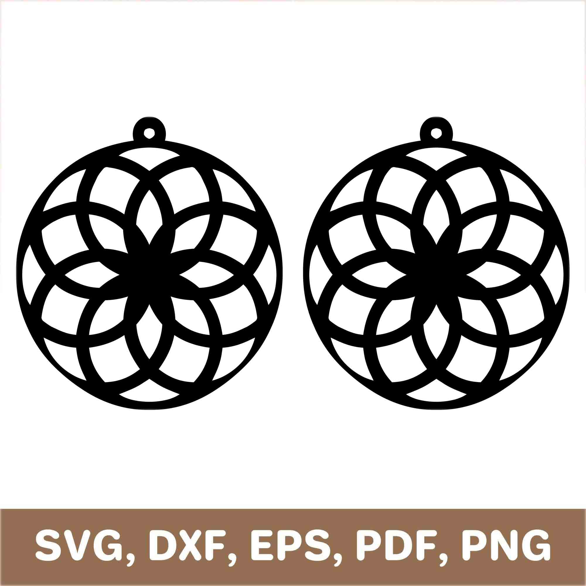 Round earrings svg, flower earrings template, round earrings | Inspire ...