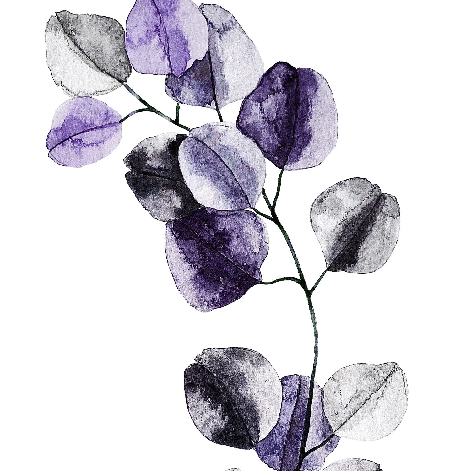 Modern Purple Watercolor Botanical Art Poster Digital Downlo - Inspire ...