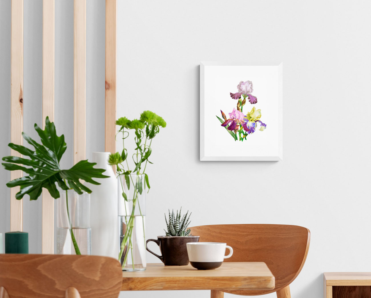 Poster Bouquet with three colored irises, flowers for gift - Inspire Uplift