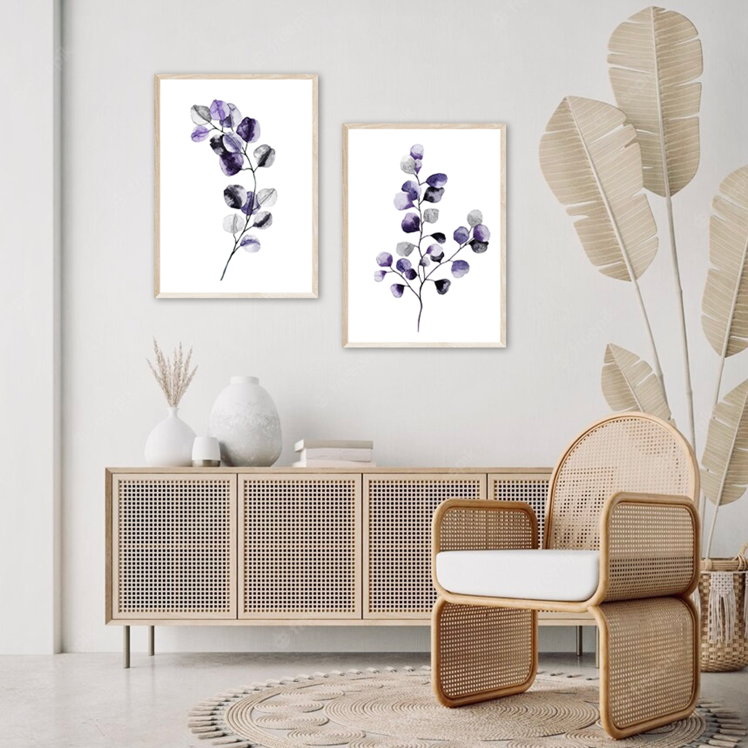 Set of 2 Botanical Print Set, Plant Posters, Greenery Prints - Inspire ...