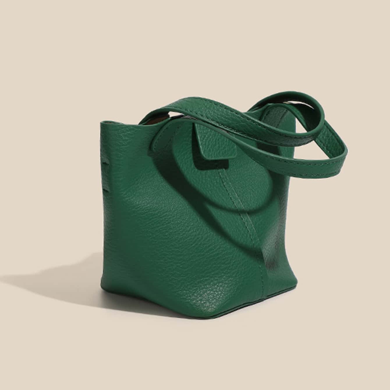 Womens Litchi Embossed Double Handle Bucket Bag With Inner P - Inspire ...