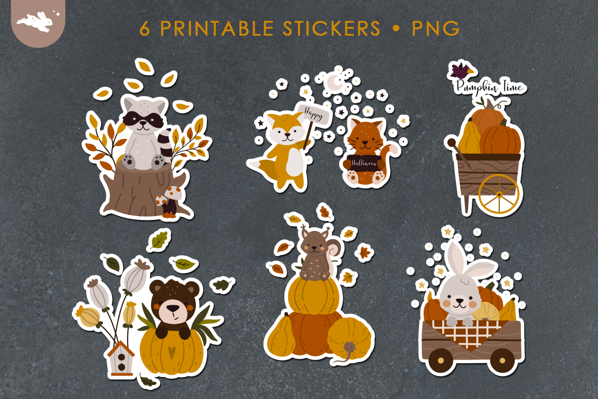 Halloween Stickers Bundle, Printable Digital Stickers | Inspire Uplift