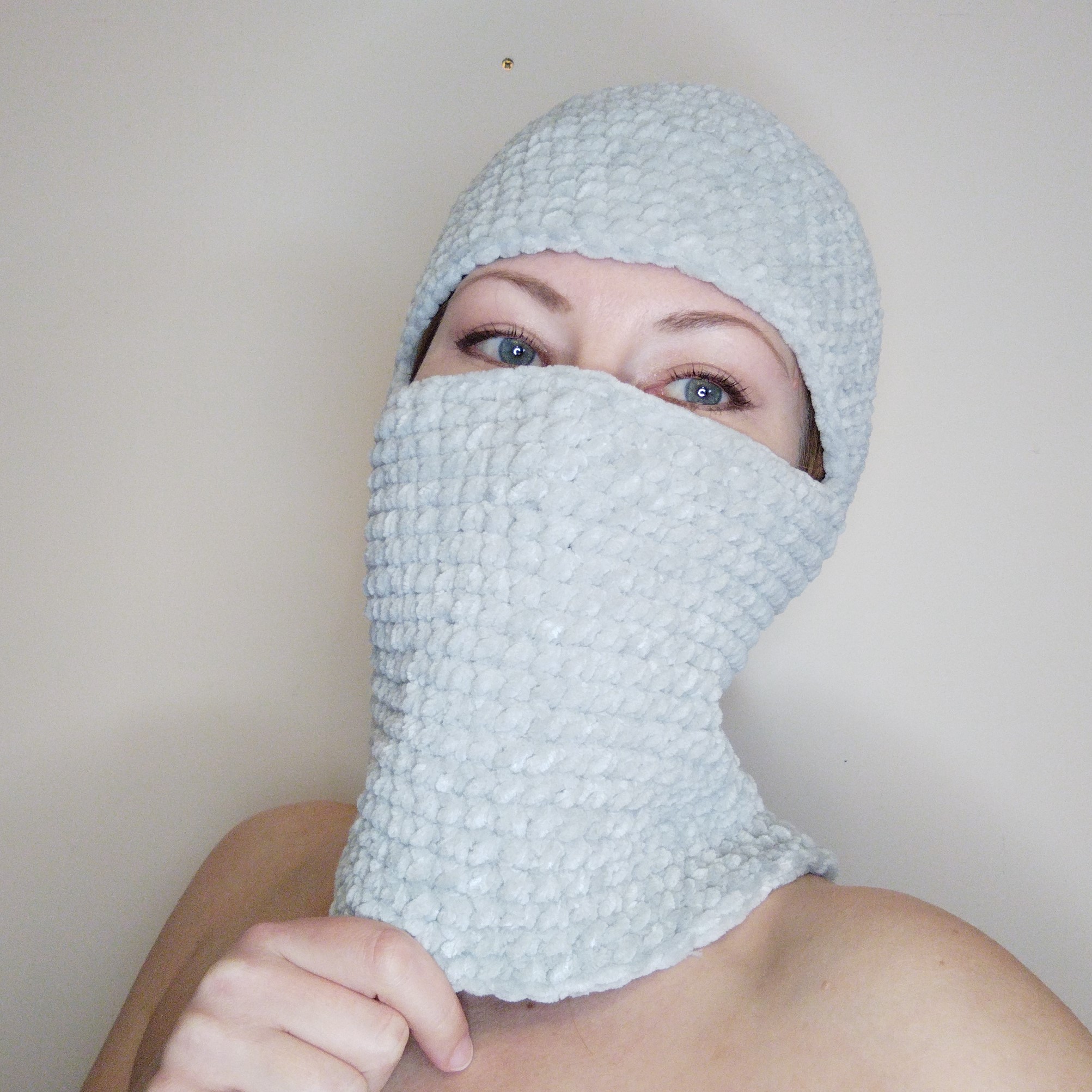 48 colors! Crochet balaclava velvet. Fluffy balaclava face m - Inspire ...